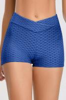 China Custom OEM Sexy Jacquard Women's Running Shorts Cross Waist Booty Shorts Polyester Spandex XS-5XL for sale