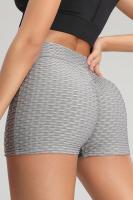 China Custom OEM Sexy Jacquard Women's Running Shorts Cross Waist Booty Shorts Polyester Spandex XS-5XL for sale