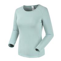 China Customizable Flatlock Stitching Women's Sports Hoodie Round Neck Sweat Shirt 210g for sale