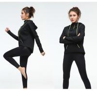 China Women's 250g Sports Hoodie 3/4 Zipper Up Collar Long Sleeve Cuff Design Black for sale