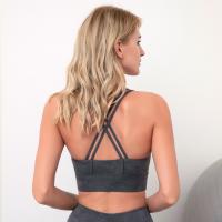 China Smoky Gray Double Layer Sports Bra 210g Full Figure Fitness Wear OEM Custom Size XS-5XL for sale