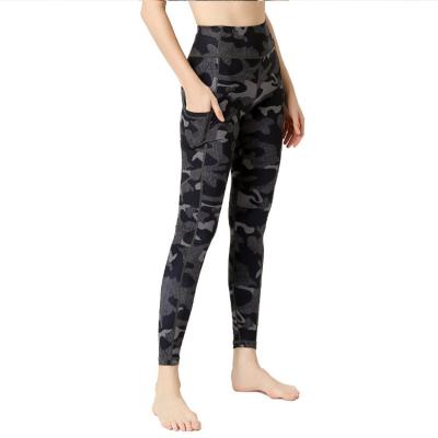 China High Waist Camo Printed 7/8 Yoga Leggings for Women Polyester Spandex 280g for sale