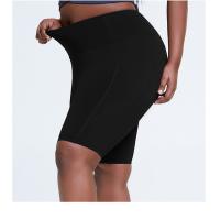 China Custom Logo Women Plus Size High Waist Yoga Shorts 280g Nylon Spandex for sale
