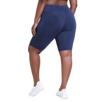 China Custom Logo Women Plus Size High Waist Yoga Shorts 280g Nylon Spandex for sale