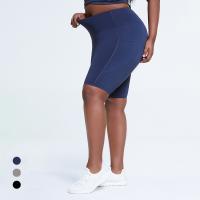 China Custom Logo Women Plus Size High Waist Yoga Shorts 280g Nylon Spandex for sale