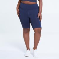 China Custom Logo Women Plus Size High Waist Yoga Shorts 280g Nylon Spandex for sale