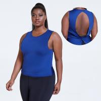 China Navy Dry Fit Plus Size Tank Top 260g Hollow Out Back Workout Tanks XS-5XL for sale