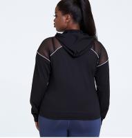 China OEM 200g Women Plus Size Long Sleeve Yoga Workout Hoodie with Mesh Shoulder for sale