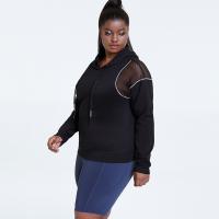 China OEM 200g Women Plus Size Long Sleeve Yoga Workout Hoodie with Mesh Shoulder for sale