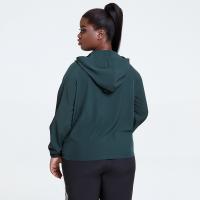 China Women Plus Size Yoga Hoodie White Splice Oversized Sports Long Sleeve Nylon Spandex 230g for sale