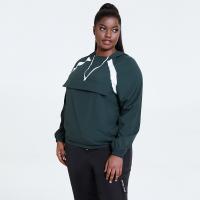 China Women Plus Size Yoga Hoodie White Splice Oversized Sports Long Sleeve Nylon Spandex 230g for sale