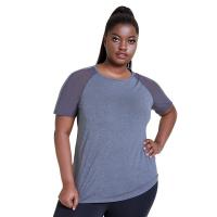 China Plus Size Women Yoga T Shirt 180g Mesh Back Oversized Gym Wear Short Sleeve for sale