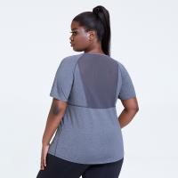 China Plus Size Women Yoga T Shirt 180g Mesh Back Oversized Gym Wear Short Sleeve for sale