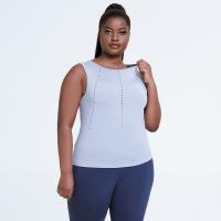 China Customizable Plus Size Yoga Tank Top Cotton Spandex Laser Cut Sleeveless XS-5XL for sale