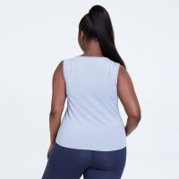 China Customizable Plus Size Yoga Tank Top Cotton Spandex Laser Cut Sleeveless XS-5XL for sale