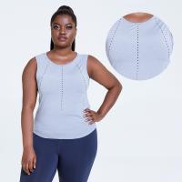 China Customizable Plus Size Yoga Tank Top Cotton Spandex Laser Cut Sleeveless XS-5XL for sale