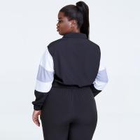 China Women's 100D Polyester Long Sleeve Crop Sweatshirt Three Quarter Zip Pullover XS-5XL for sale