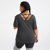 China BSCI Certified Plus Size Women Yoga Wear Dry Fit Dark Grey Sports T Shirt XS-5XL for sale