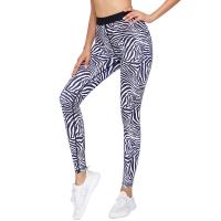 China Custom Leopard Print Yoga Leggings Women Elastic Waistband Workout Pants 280g Polyester Spandex for sale