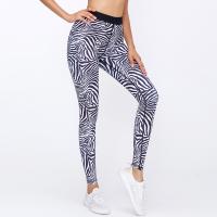 China Custom Leopard Print Yoga Leggings Women Elastic Waistband Workout Pants 280g Polyester Spandex for sale