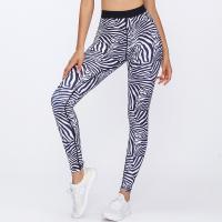 China Custom Leopard Print Yoga Leggings Women Elastic Waistband Workout Pants 280g Polyester Spandex for sale