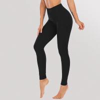 China High Waist Yoga Leggings with Phone Pocket 280g Polyester Spandex Women Workout Tights for sale