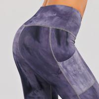 China Customized logo Ash purple Womens Yoga Leggings 7/8 Workout Pants for sale