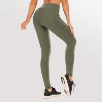 China Women's High Waist Yoga Leggings with Side Phone Pocket 7/8 Length 230g Nylon Spandex for sale
