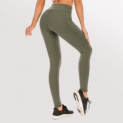 China Women's High Waist Yoga Leggings with Side Phone Pocket 7/8 Length 230g Nylon Spandex for sale
