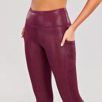 China 75% Polyester 25% Spandex Womens Yoga Leggings With Phone Pocket for sale