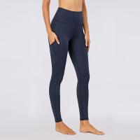 China Breathable Burgundy High Rise Yoga Leggings OEM ODM Women Running Tights with Phone Pocket 280g for sale