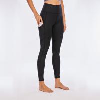 China Breathable Burgundy High Rise Yoga Leggings OEM ODM Women Running Tights with Phone Pocket 280g for sale