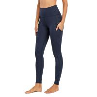 China Breathable Burgundy High Rise Yoga Leggings OEM ODM Women Running Tights with Phone Pocket 280g for sale