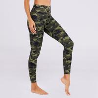 China Custom Camo Army Green Women Yoga Leggings 280g Polyester Spandex Workout Pants XS-5XL for sale