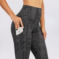 China OEM  Flatlock Stitching Snakeskin Print Workout Leggings stretchable yoga pants for sale