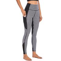 China Black Splice Houndstooth Workout Leggings 280g Body Shaping Yoga Pants for Women for sale