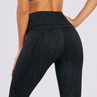 China Customizable Jacquard Fabric Women Fitness Pants Slimming Gym Leggings 280g XS-5XL for sale