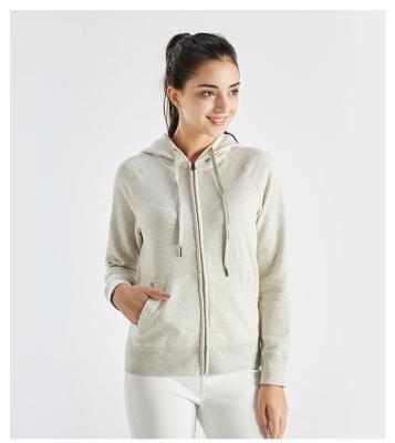 China Unisex Long Sleeve Winter Hoodie with Rib Cuff Zipper Up 260g Cotton Polyester for sale