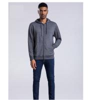 China Unisex Long Sleeve Winter Hoodie with Rib Cuff Zipper Up 260g Cotton Polyester for sale