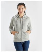 China Unisex Long Sleeve Winter Hoodie with Rib Cuff Zipper Up 260g Cotton Polyester for sale