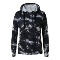 China Custom OEM Women Smoke Blackened Pullover Hoodie 260g Polyester Spandex Long Sleeve for sale