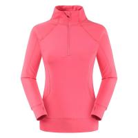 China Women Long Sleeve Stand Collar Thumb Hole Pullover Running Winter Sweatshirts 260g Polyester Spandex for sale