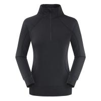 China Women Long Sleeve Stand Collar Thumb Hole Pullover Running Winter Sweatshirts 260g Polyester Spandex for sale