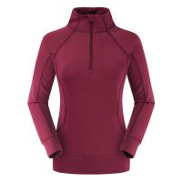 China Women Long Sleeve Stand Collar Thumb Hole Pullover Running Winter Sweatshirts 260g Polyester Spandex for sale