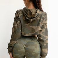 China Polyester Spandex Cropped Camo Sweatshirt 260g for sale