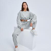 China Women Winter Running Crop Top and Jogger Pants Set 260g Polyester Spandex Custom Size XS-5XL for sale