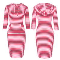 China Women Knitted Long Sleeve Hoodie Dress 260g Cotton Spandex Workout Dress XS-5XL for sale