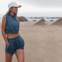 China Custom OEM Sleeveless Crop Top Women Sports Workout 260g Cotton Polyester XS-5XL for sale