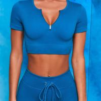 China Custom OEM Front Zip Sports Bra Plus Size 260g Cotton Polyester Spandex for sale