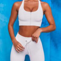 China Custom OEM Front Zip Sports Bra Plus Size 260g Cotton Polyester Spandex for sale